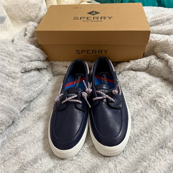 Sperry | Shoes | Sperry Navy Boat Shoes With White Soles | Poshmark